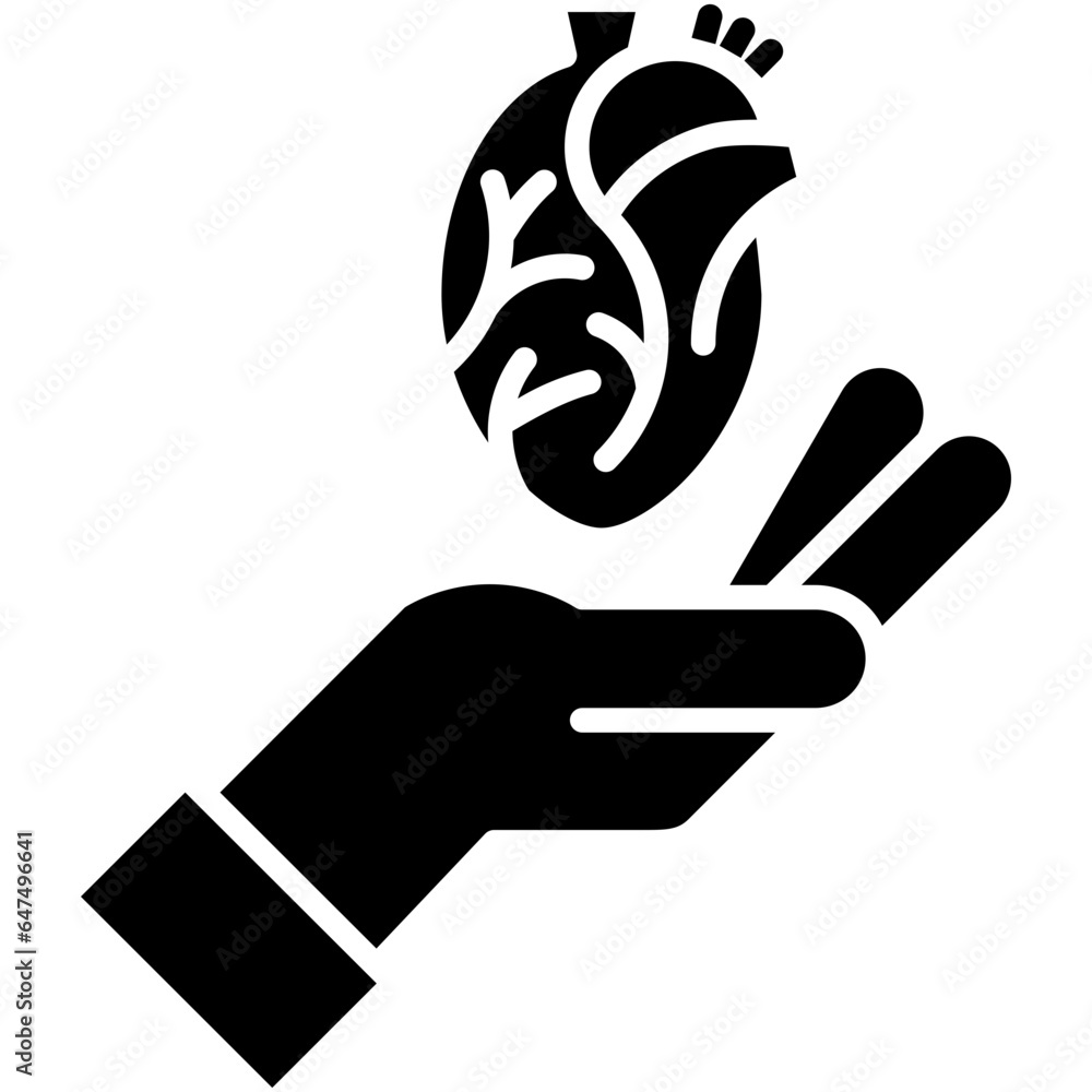 Organ Donation Icon. Anatomy Donor Transplant Symbol Stock Illustration ...