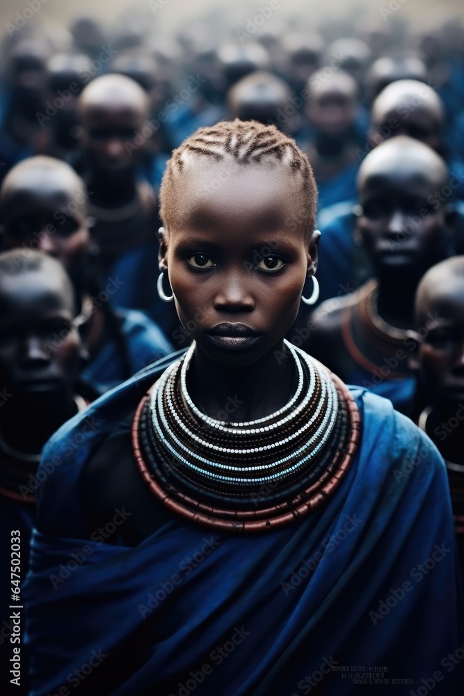 Tribe, Ancient tribe of men in native costumes and characteristic ...