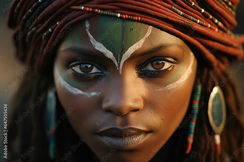 Native tribe woman, Portrait of a young beautiful African tribe woman ...