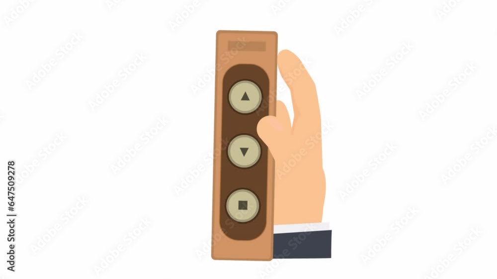 Industrial control panel. Animation of a remote switch with buttons ...