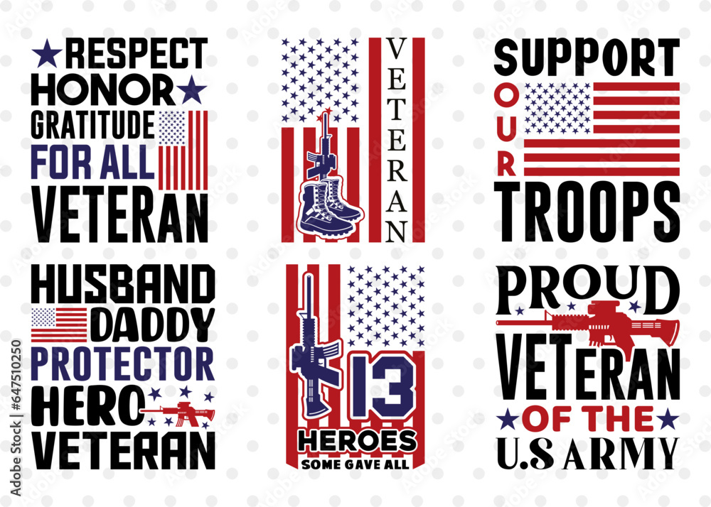 Veterans Day Bundle Vol-04, Veteran Svg, Support Our Troops Svg, 13 ...