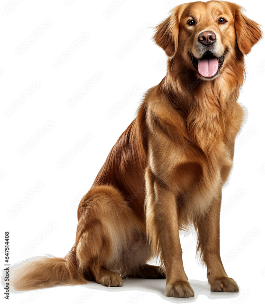 Golden Retriever dog, full body, no shadows, maximum details, sharpness ...