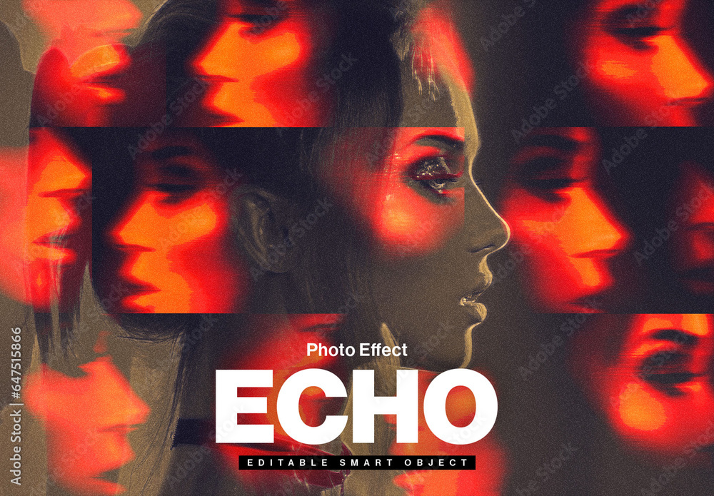 Echo Abstract Photo Effect Filter Stock Template | Adobe Stock
