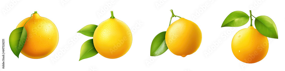 Yuzu clipart collection, vector, icons isolated on transparent ...