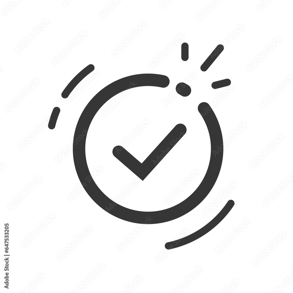Check mark icon checkbox circle vector simple pictogram graphic ...