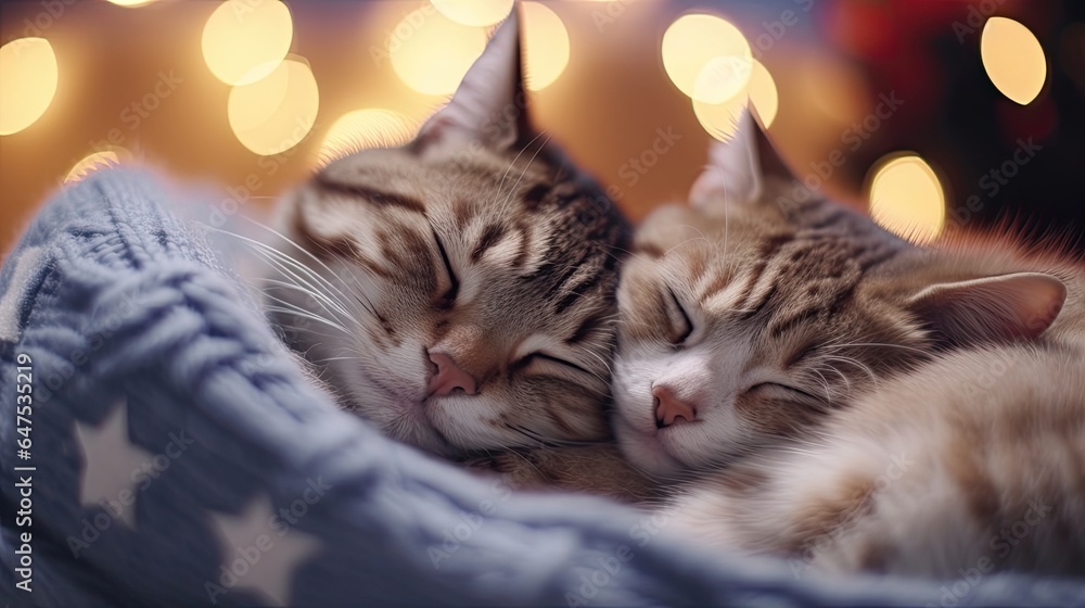 Christmas Cat cuddles cozy holiday season snuggly cat, Background Image ...