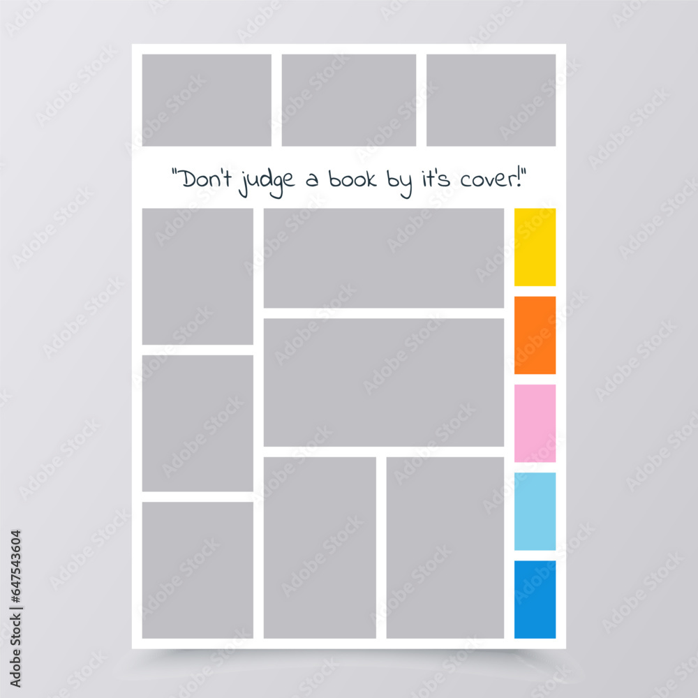 Collage template. Moodboard layout. Mood board background. Mosaic ...
