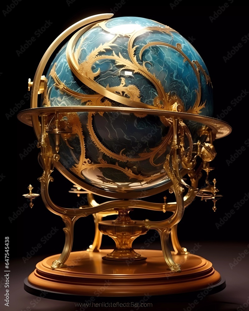 Globe Earth in steampunk style symbolic. Concept generative AI image ...