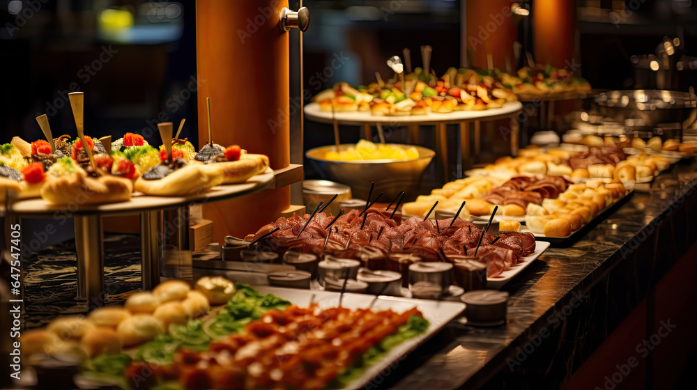 Buffet Dinner, Open Buffet with a very delicious varieties of barbecue ...