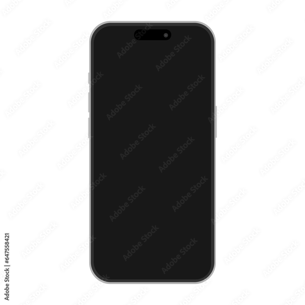 iphone 15 mockup front view isolated vector illustration on white ...