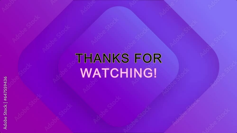 Animation thanks for watching. Animated motion graphics on the ...