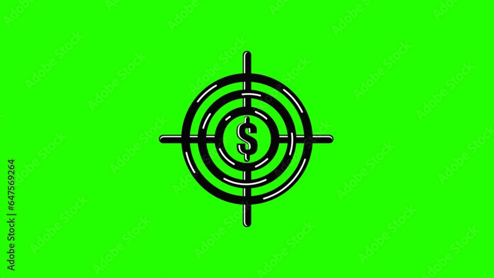 2D Target goal icon money. Marketing targeting strategy symbol. Archery ...