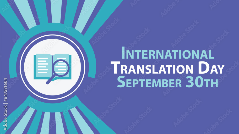 International Translation Day vector banner design. Happy International ...
