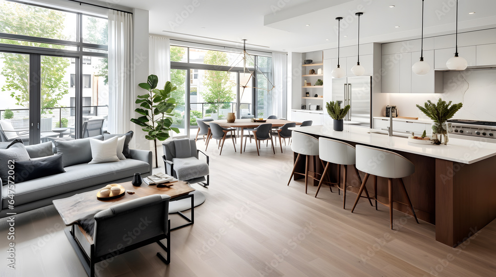 Step inside a modern townhouse with an open-concept design. This ...