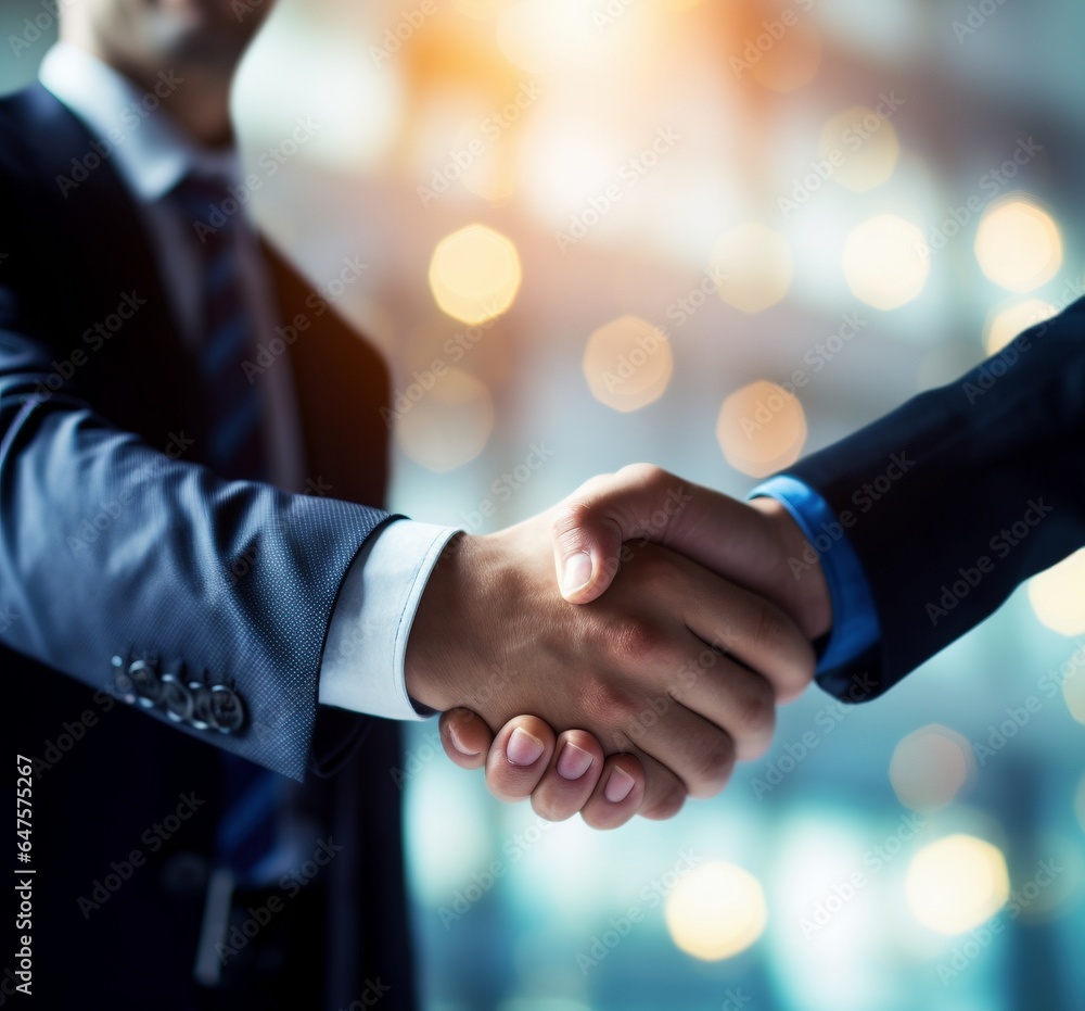 Hombres de negocios cerrando un trato con un apretón de manos Stock ...