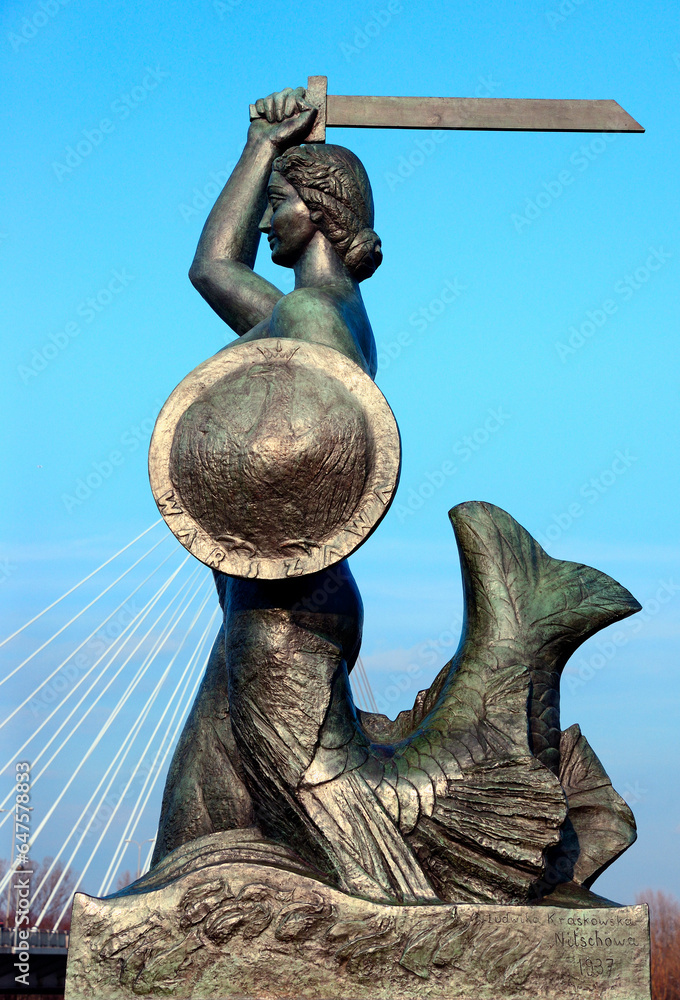 Warsaw, Poland, Europe - Mermaid of Warsaw - Syrenka Warszawska, symbol ...