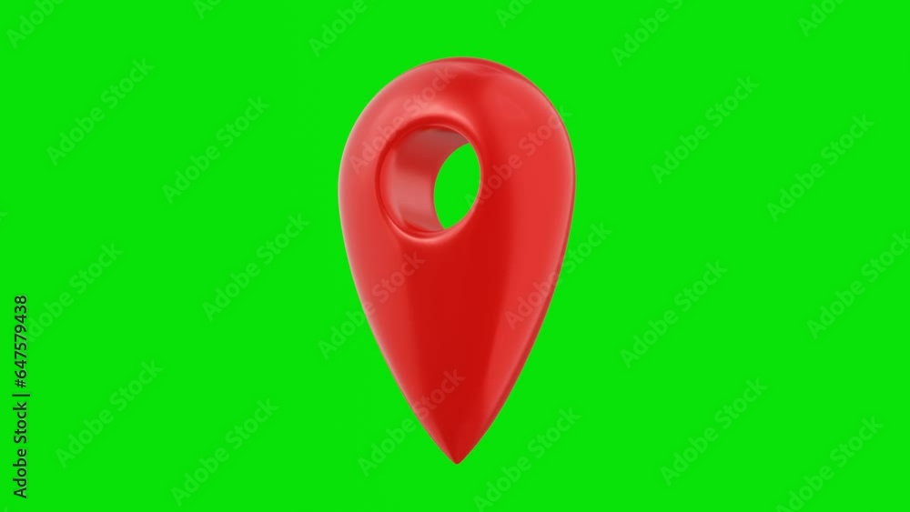 red gps pin map mark icon sign symbol element loop seamless green ...