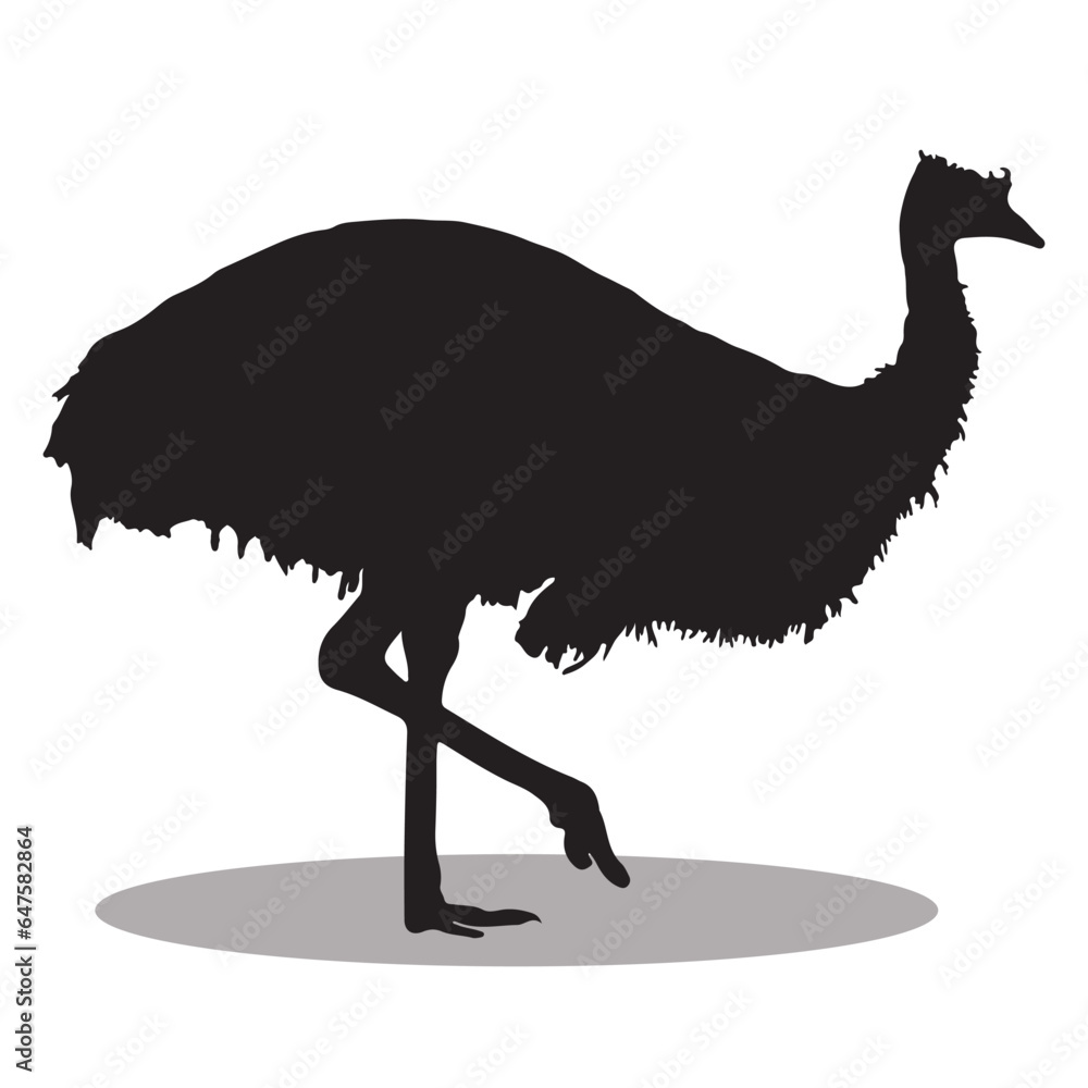 Vetor de Emu Silhouette, cute Emu Vector Silhouette, Cute Emu cartoon ...