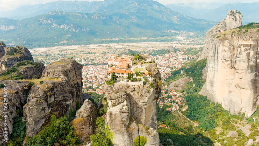Meteora, Kalabaka, Greece. Monastery of the Holy Trinity at Meteora ...