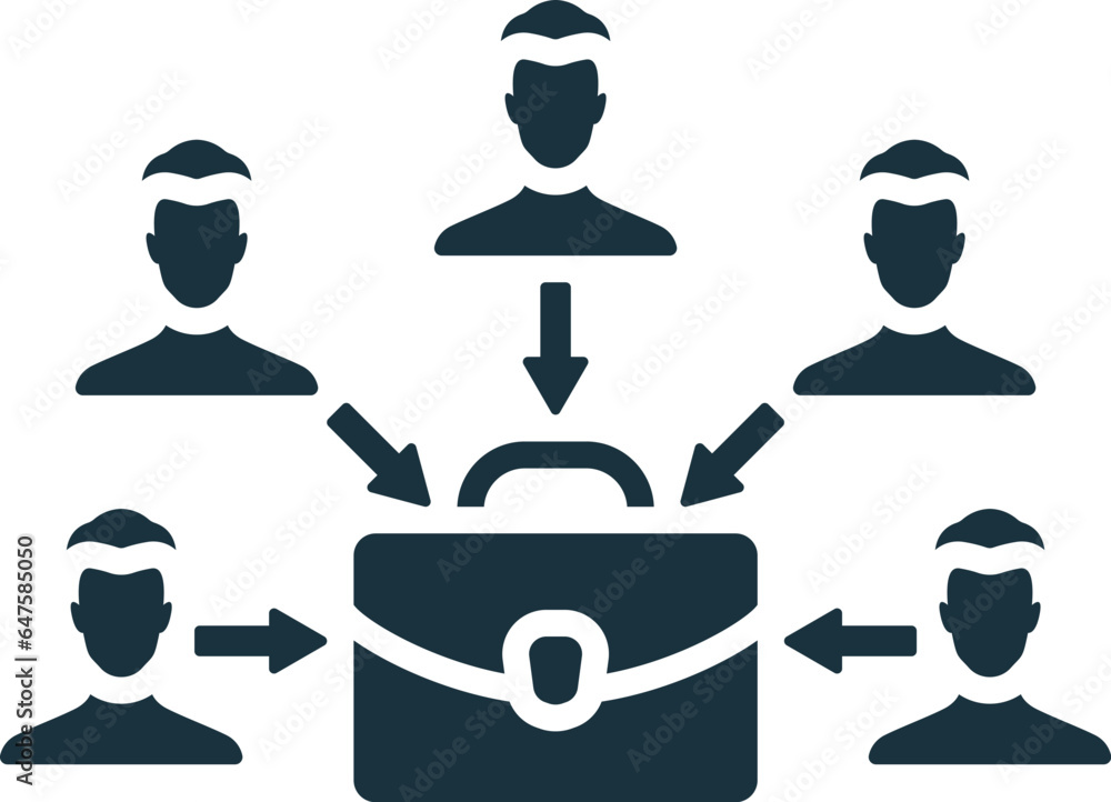 Resource mobilization icon. Monochrome simple sign from charity and non ...