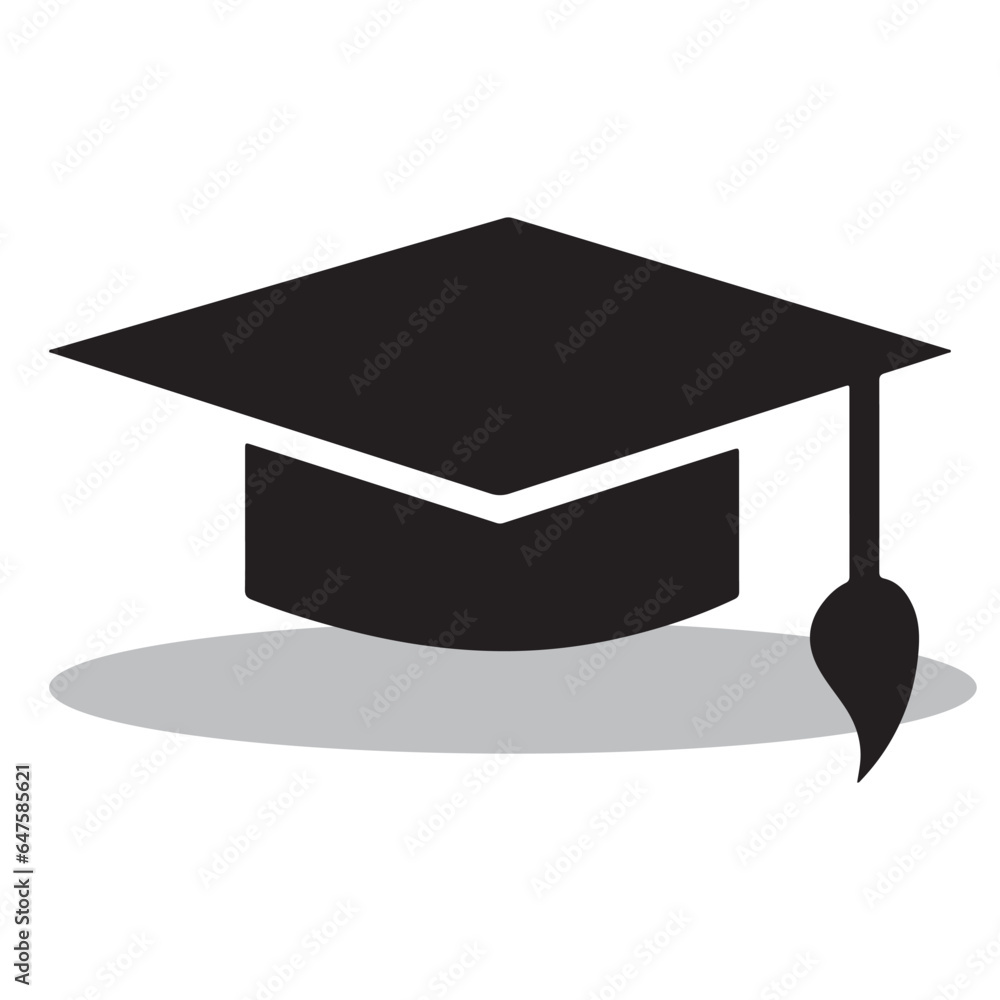 Vetor de Graduation cap Silhouette, cute Graduation cap Vector ...