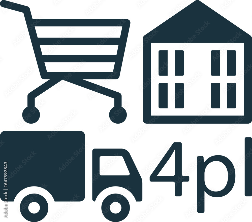4pl icon. Monochrome simple sign from logistics collection. 4pl icon ...