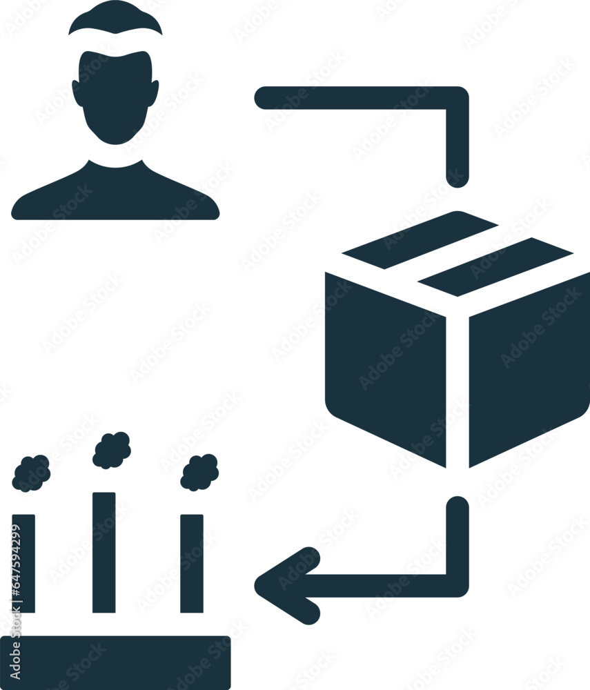 Vecteur Stock Reverse logistics icon. Monochrome simple sign from ...
