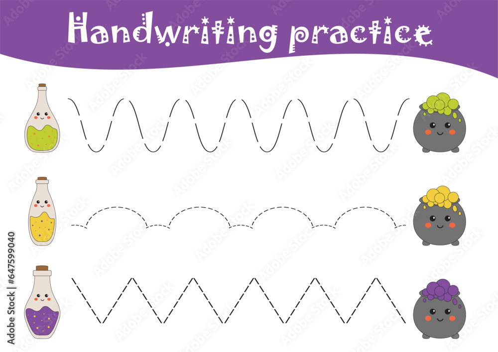 Printable Halloween tracing worksheet, handwriting practice for ...