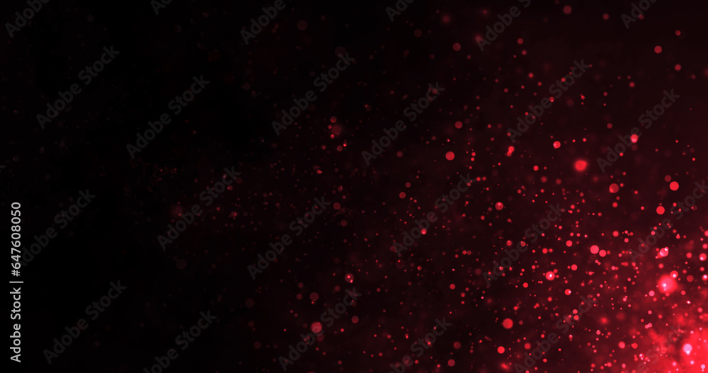 Underwater dust particles moving under rim light tiny source .Particles ...