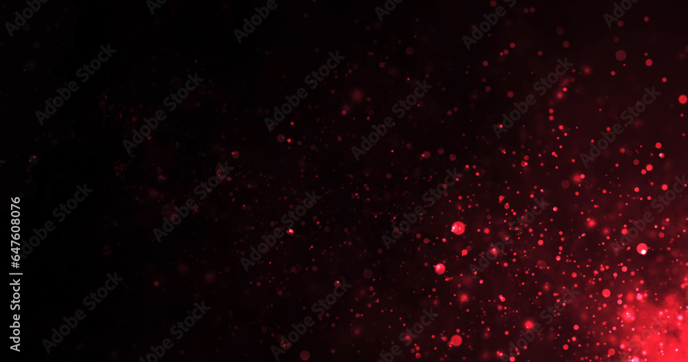 Underwater dust particles moving under rim light tiny source .Particles ...