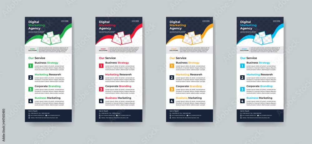Modern creative corporate business dl flyer, Rollup or rack card layout ...