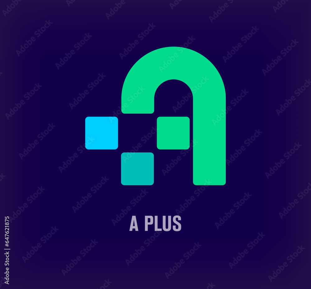 Plus sign and letter a plus combination idea logo. Unique color ...