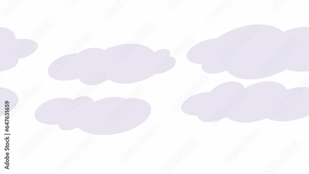 Clouds casting shadows 2D object animation. Drifting clouds silhouettes ...