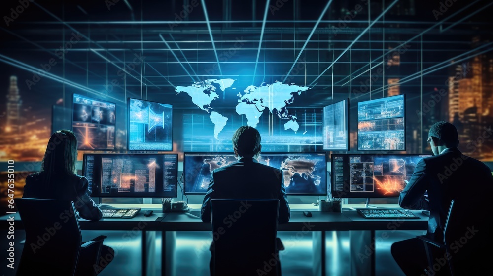 cybersecurity and espionage by creating an image of professionals in a ...