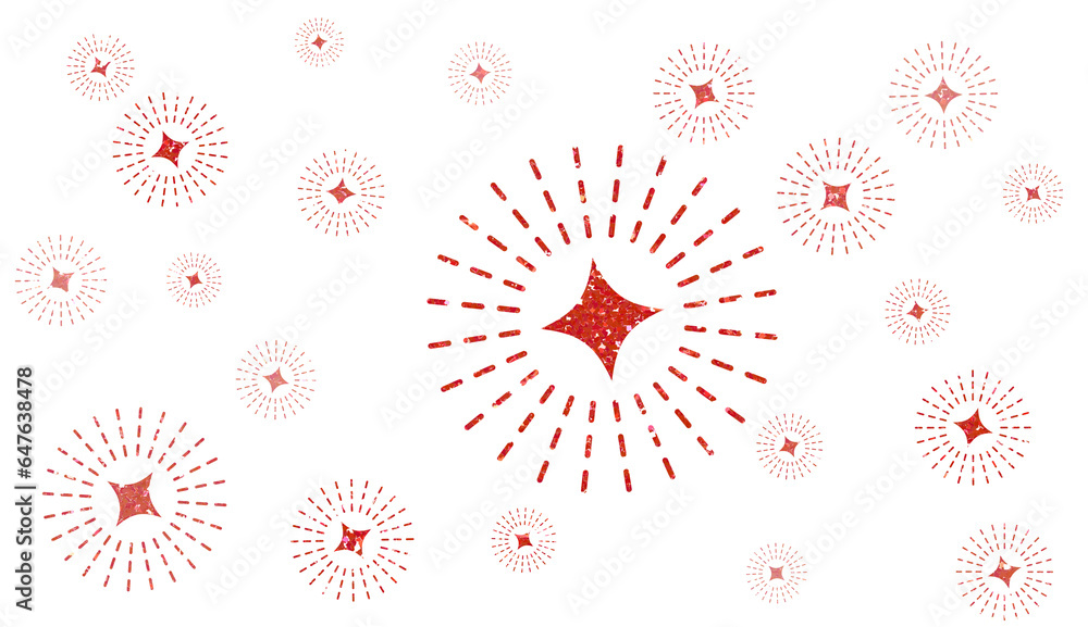 Red fireworks design on transparent background. Fireworks icon. Design ...