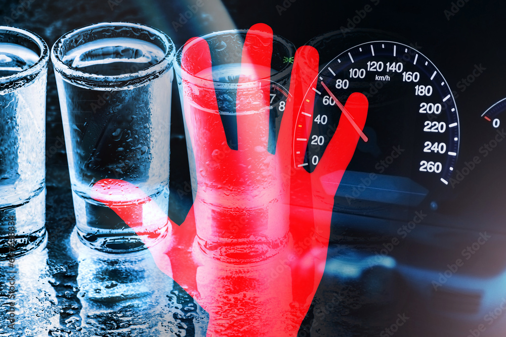 Do not drink and drive. Stop drunk drivers background. Danger on road ...