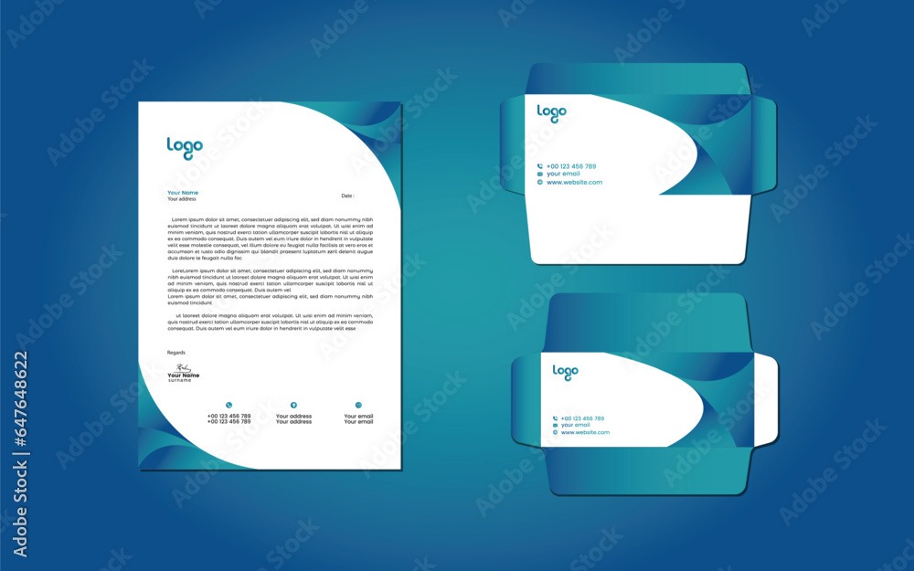 This is a letterhead with envelope, the letterhead size is A4 size ...