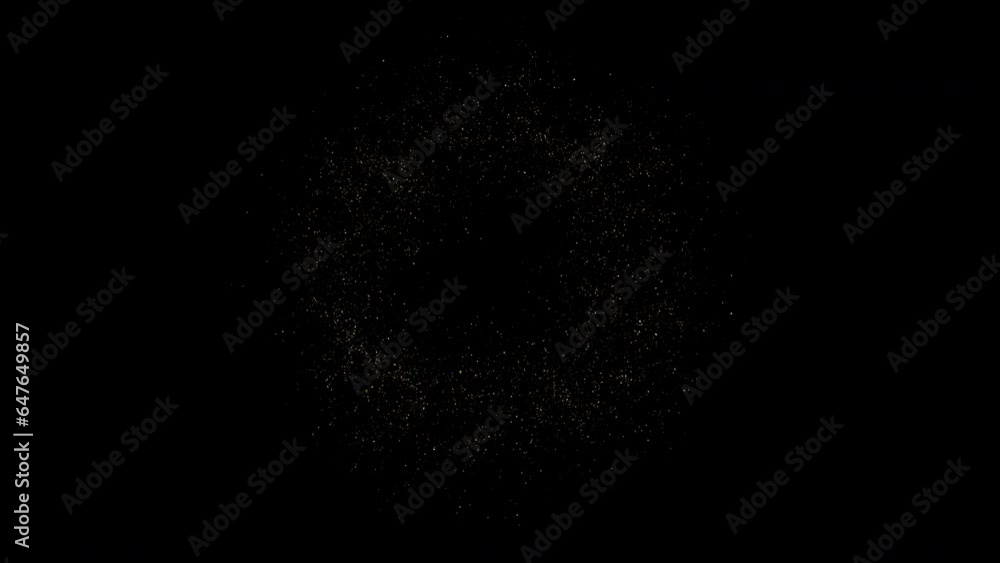 4k Gold Particles Explosion. Motion Background. Golden glitter particle. Shockwave burst ...
