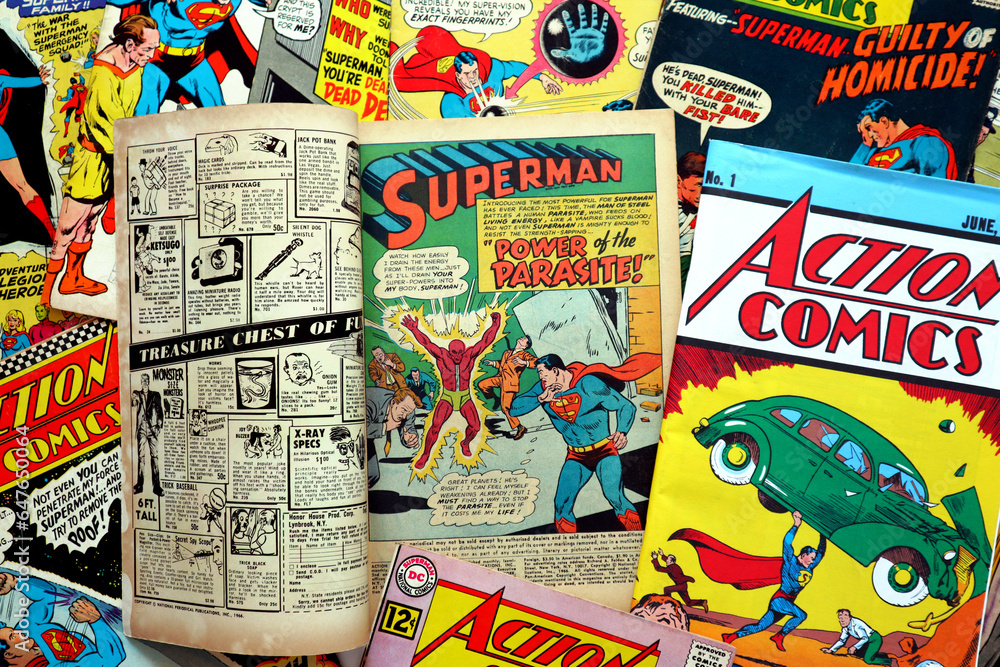 Los Angeles, California – September 14, 2023: Vintage Covers of ACTION ...