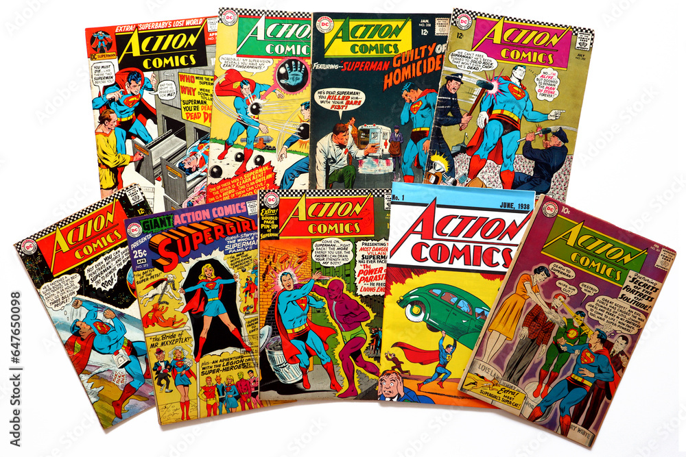 Los Angeles, California – September 14, 2023: Vintage Covers of ACTION ...