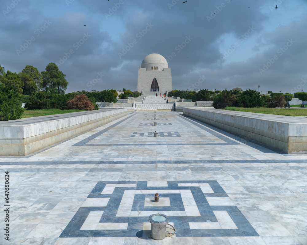 Picture of mausoleum of Quaid-e-Azam in bright sunny day, also known as ...