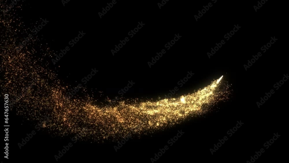 4k Gold Particles Trail. Motion Background. Golden glitter particle ...