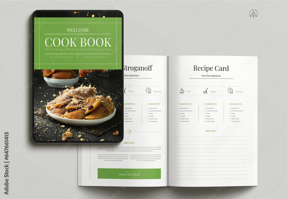 Cook Book Brochure Template Stock Template | Adobe Stock