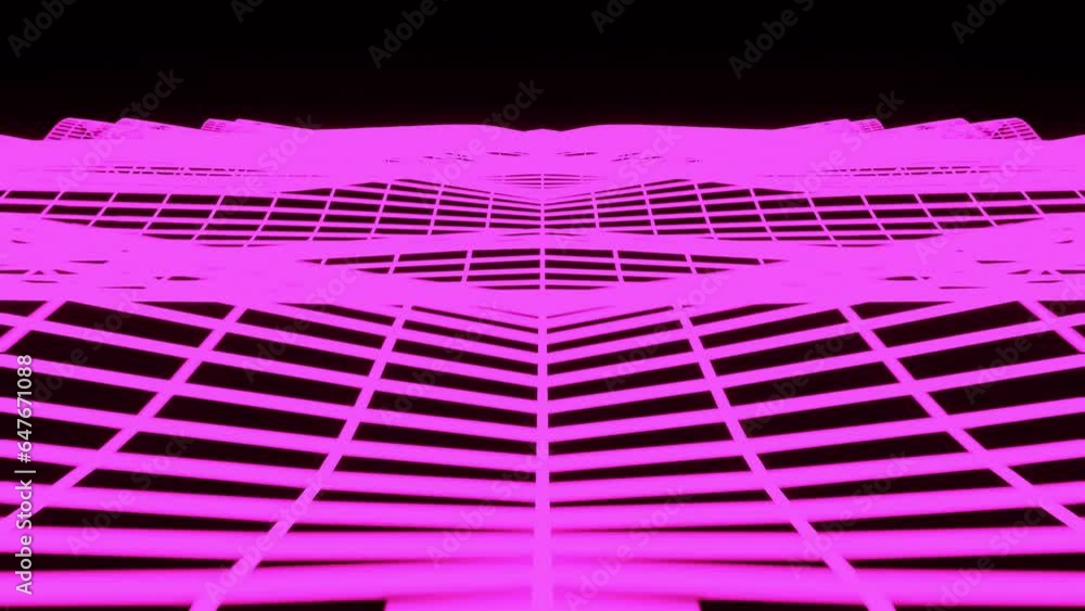 synthwave pink wireframe net on black background Futurism Background 3d ...