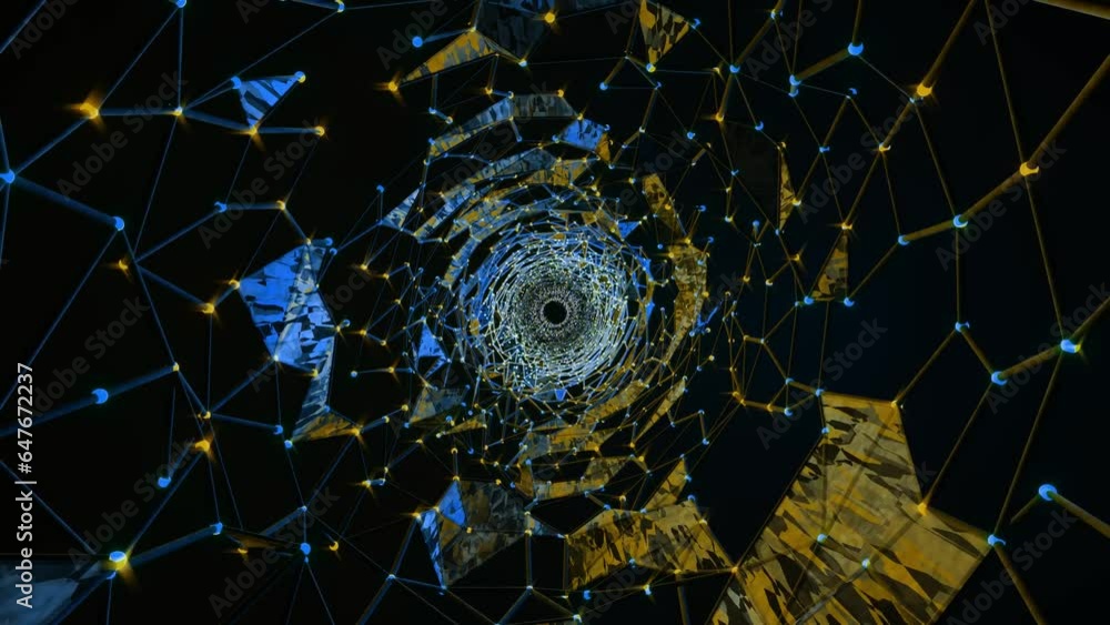 seamless VJ loop 3d animation geometric yellow and blue patterns for ...