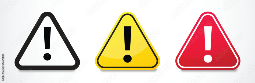 Warning, attention. Danger warning attention hazard sign. Vector icon ...