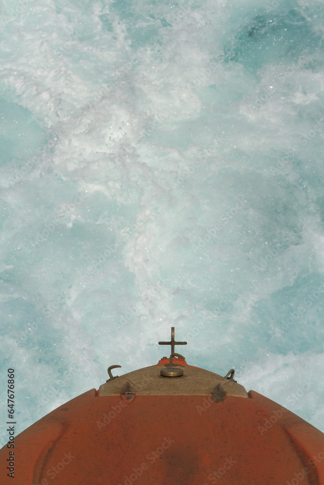 free fall life boat of a merchant ship at sea Stock Photo | Adobe Stock