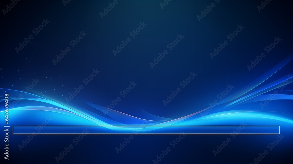 Blue glowing light from dark LinkedIn banner with 3d deep ocean effects ...