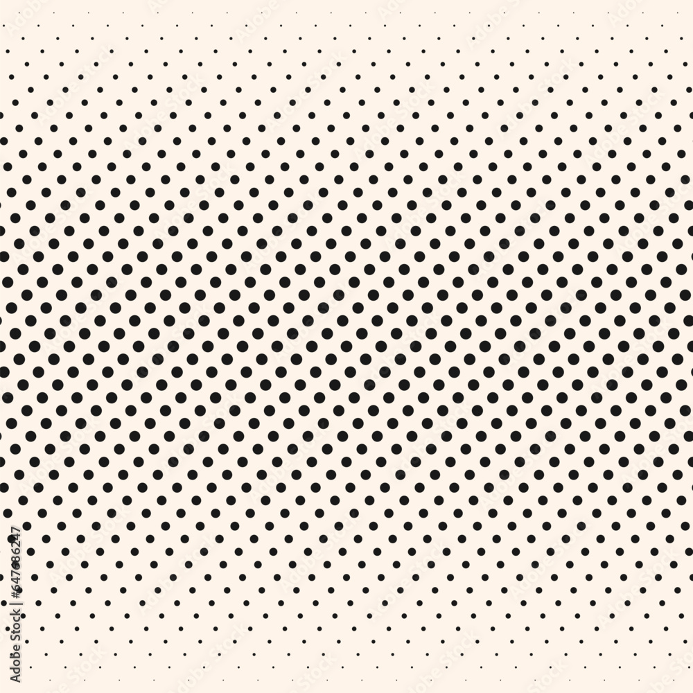 Vector abstract geometric halftone seamless pattern with dots, circles ...