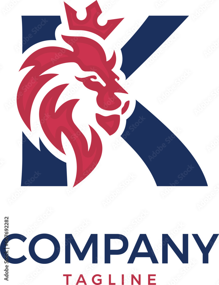 The letter K Lion Logo Design represents the strength of the brand ...